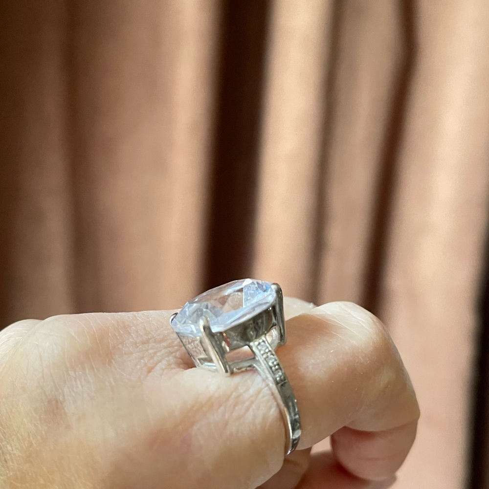 Huge Cushion Cut Cz - .925 Ring - Gem